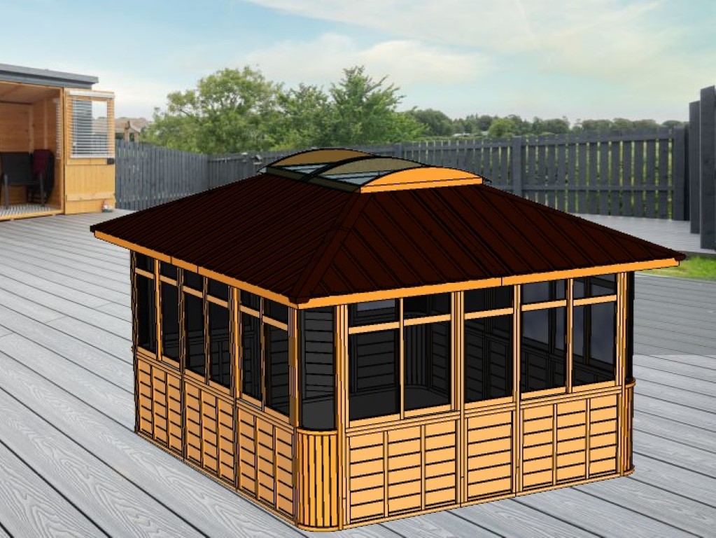 Atlantic 12'x14' Spa Gazebo | Hot Tub Gazebos - Cedarview Manufacturing